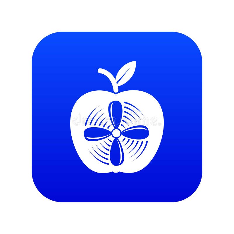 Apple icon blue vector stock vector. Illustration of fresh - 147344388