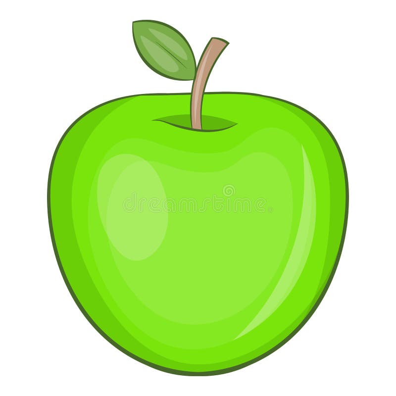 Apple icon, cartoon style stock vector. Illustration of fruity - 80091813