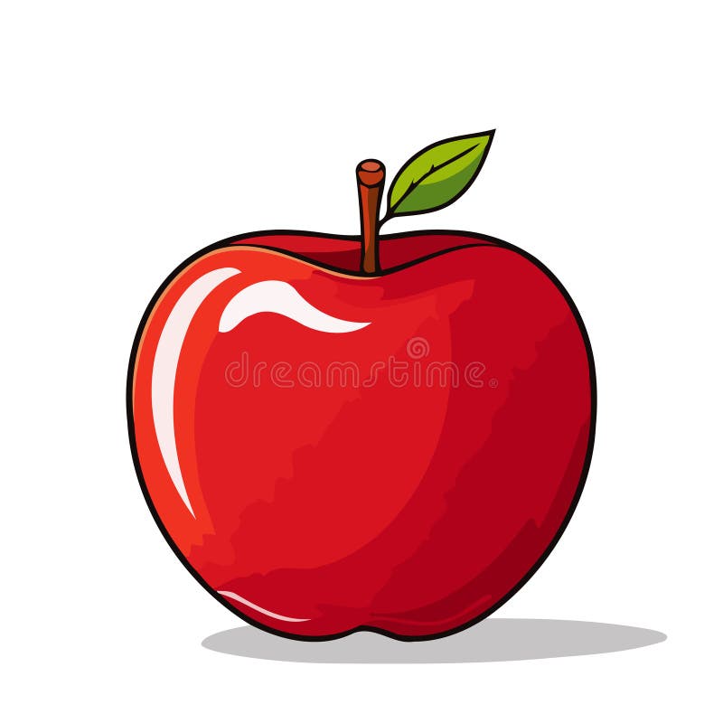Apple Icon. Cute Image of an Isolated Red Apple Stock Vector ...