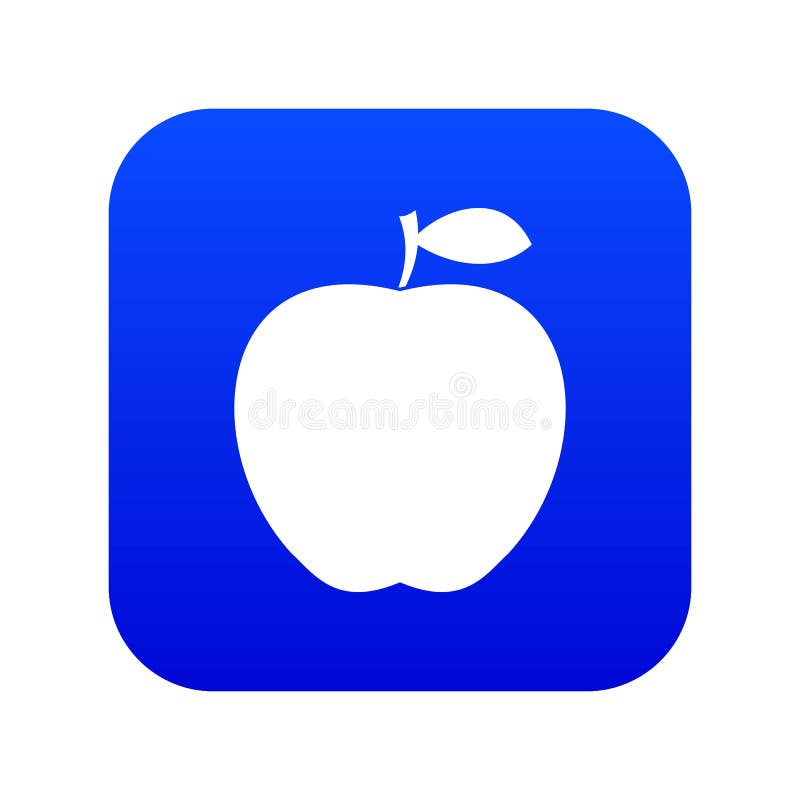 Apple icon digital blue stock vector. Illustration of healthy - 136431579