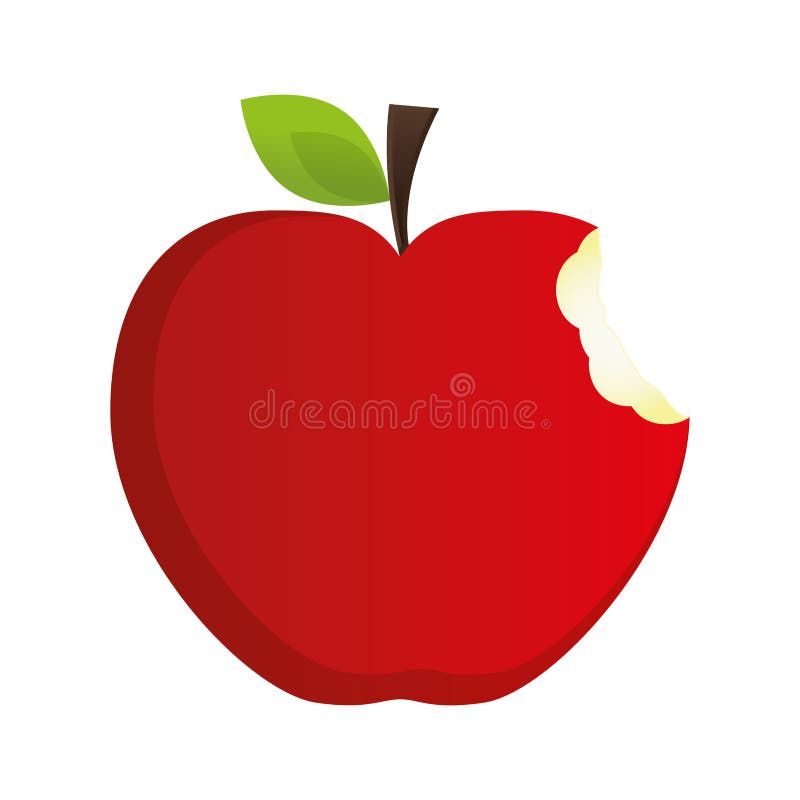 Red Apple With Bite Clip Art