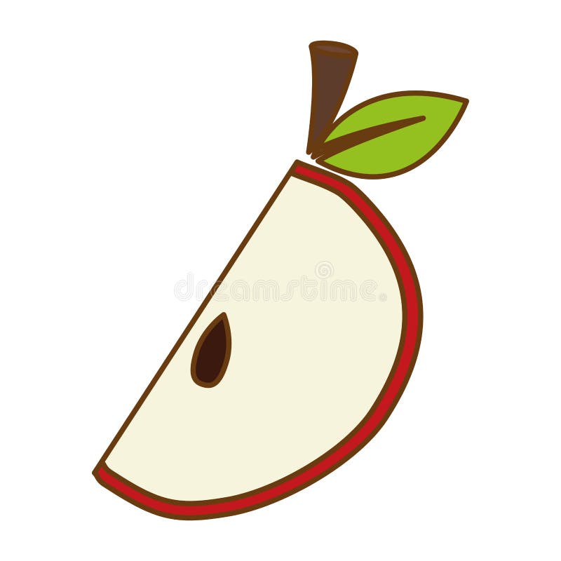 Slice apple fruit healthy stock illustration. Illustration of lifestyle ...