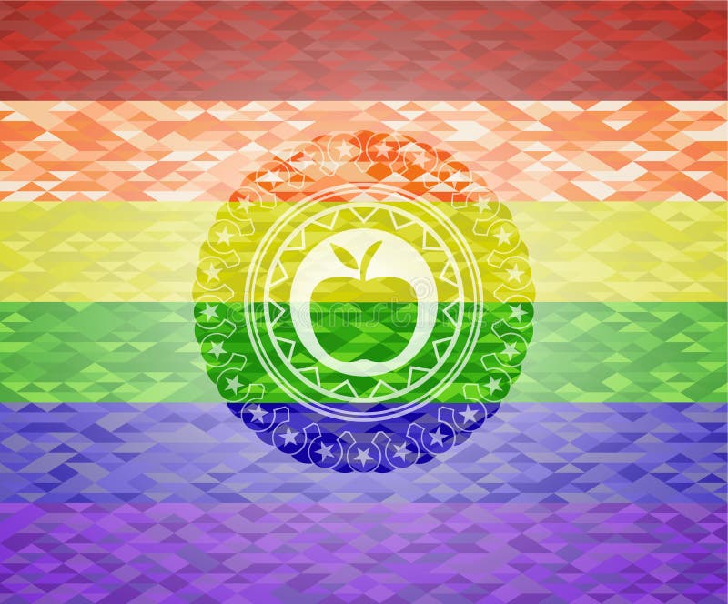 Apple Icon Inside Lgbt Colors Emblem Stock Vector - Illustration of ...
