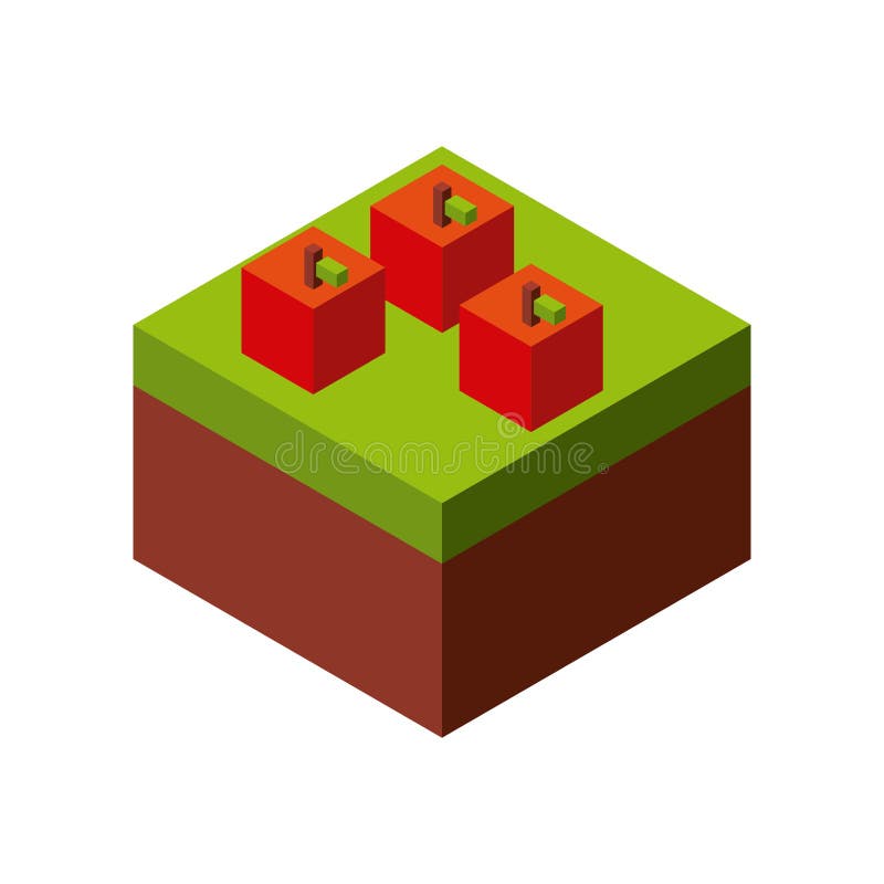 Apple Icon. Isometric Design. Vector Graphic Stock Vector ...