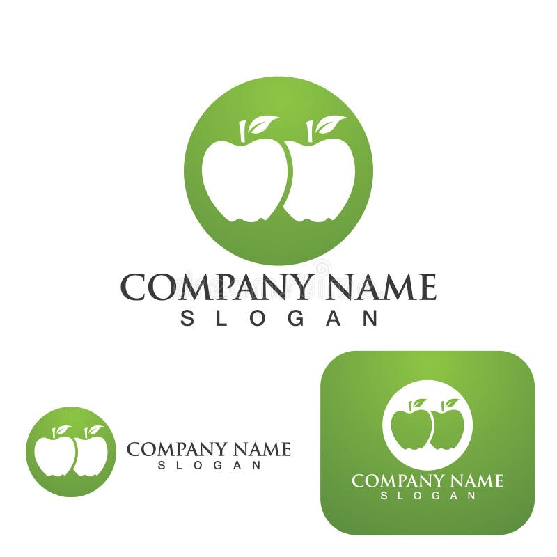 Apple Icon Logo Vector Illustration Stock Vector - Illustration of ...