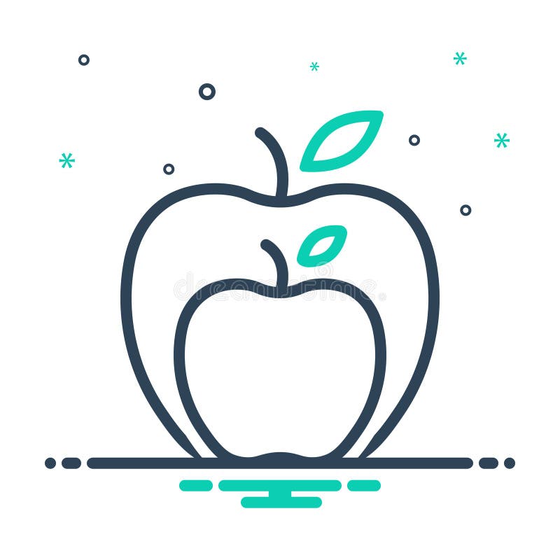 Mix Icon for Apple, Eat and Nutrition Stock Vector - Illustration of ...