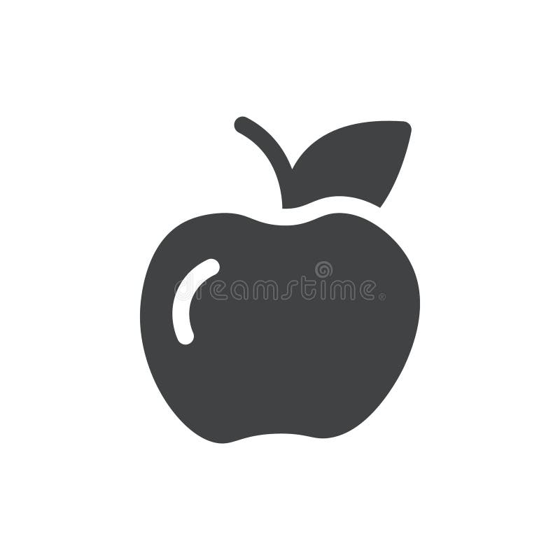 Apple Icon Simple Vector Symbol Stock Vector - Illustration of outline ...