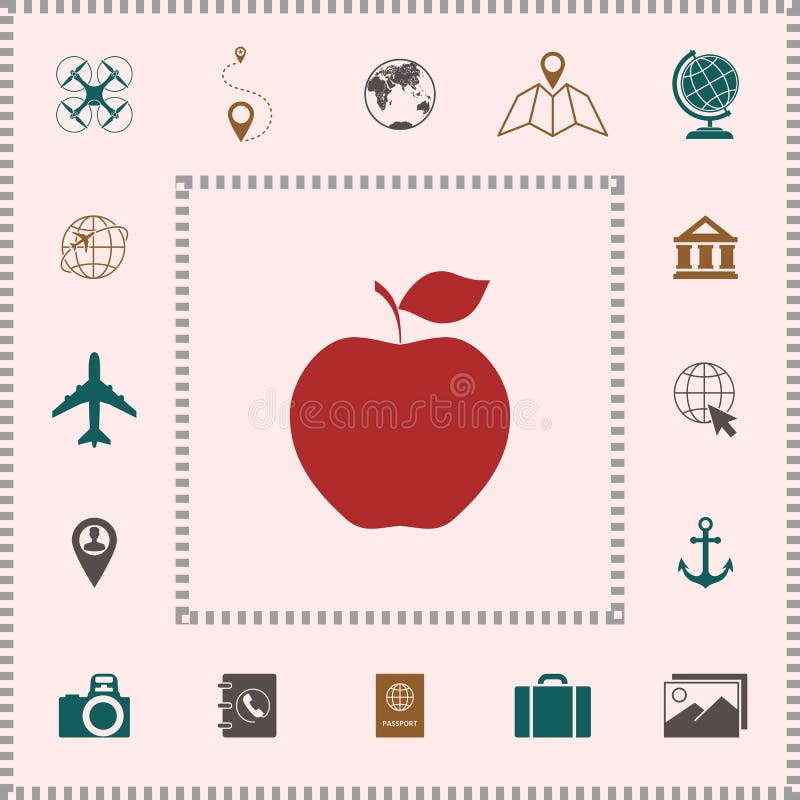 Apple icon symbol stock vector. Illustration of nature - 128431612
