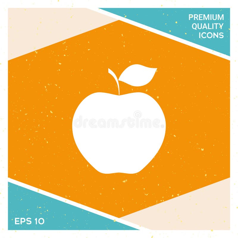 Apple icon symbol stock vector. Illustration of leaf - 115840822