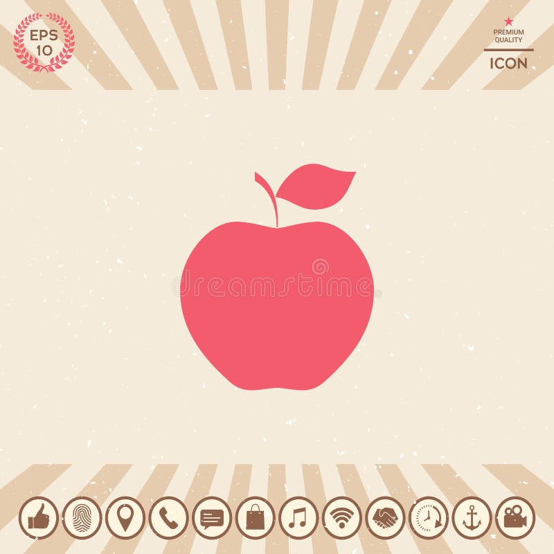 Apple icon symbol stock vector. Illustration of leaf - 106363422