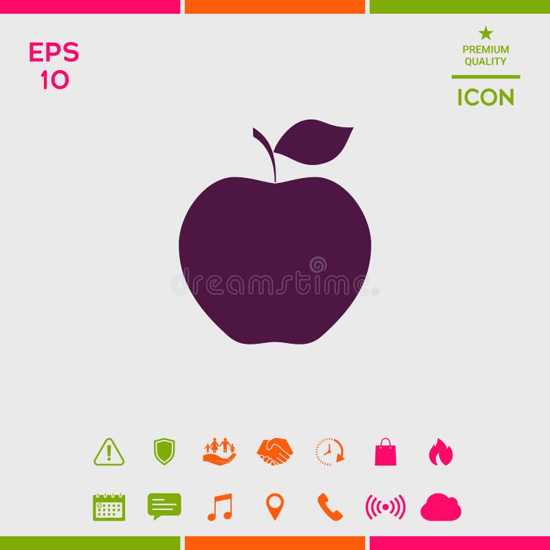 Apple icon symbol stock vector. Illustration of simple - 118065222