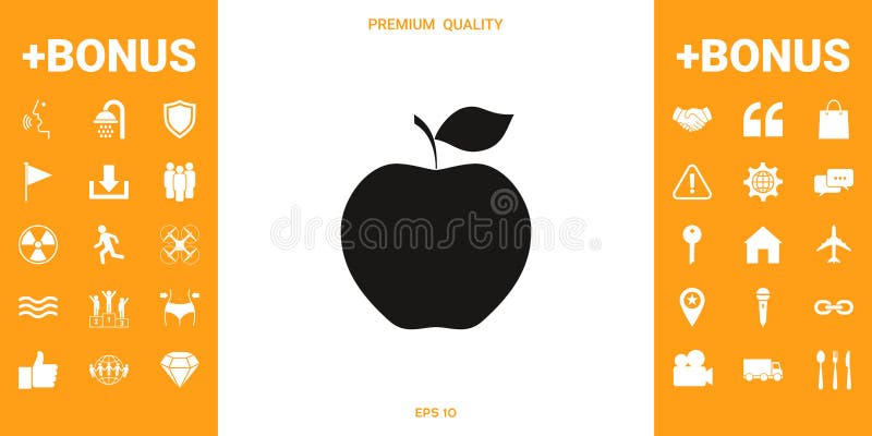 Apple icon symbol stock vector. Illustration of organic - 123537138