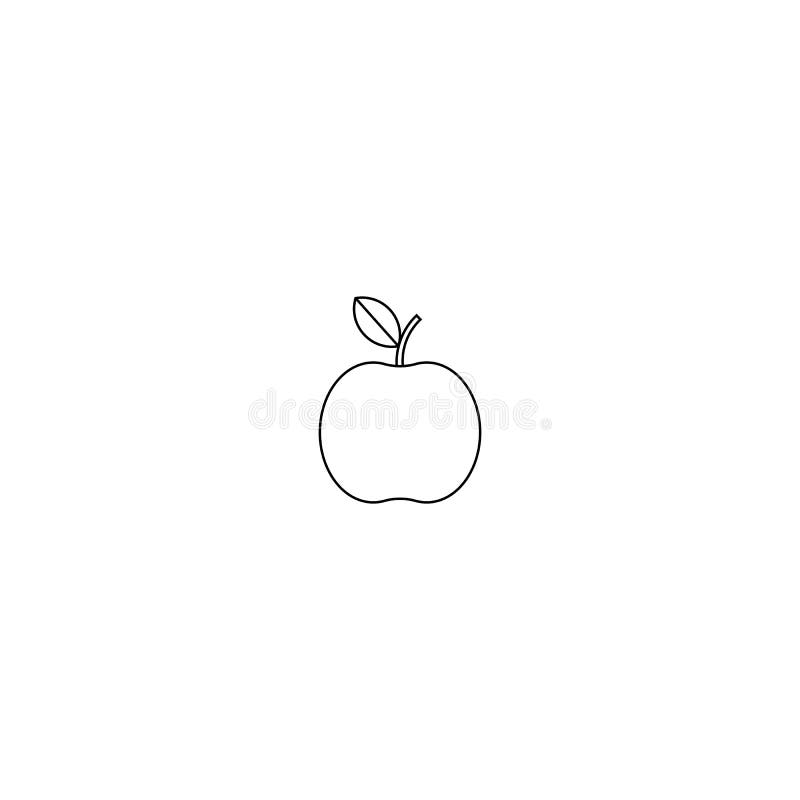 Apple Icon Vector. Apple Outline Style Design on White Background Stock ...
