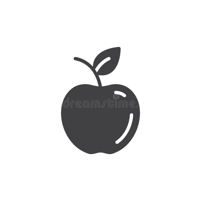 Apple Icon Vector, Filled Flat Sign Stock Vector - Illustration of ...