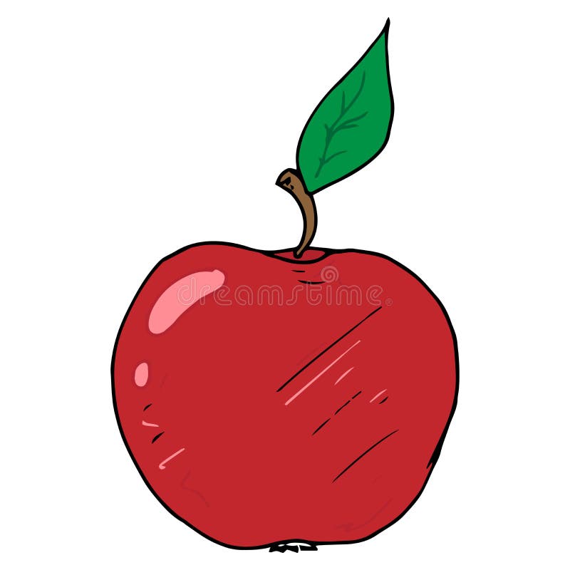 Apple Icon. Vector Illustration of an Apple. Hand Drawn Apple Doodle ...