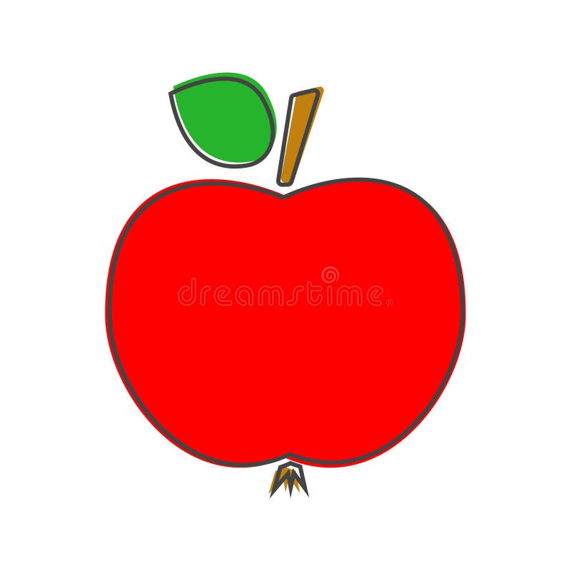 Apple Icon. Vector Icon Illustration Apple Cartoon Style on White ...