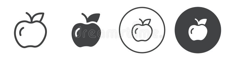Apple Icon Vector Logo Outline Stock Vector - Illustration of ...