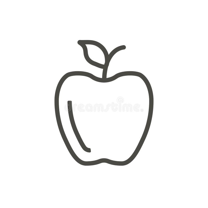 Apple Icon Vector. Outline Fruit , Line Apple Symbol Stock Vector ...