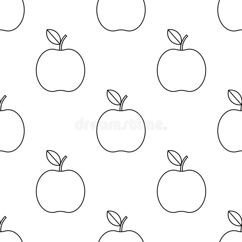Apple Icon Vector. Apple Outline Style Design on White Background ...