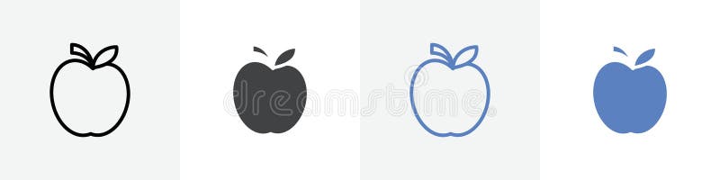 Apple Icon Vector Set Use for Web Ui or App Stock Vector - Illustration ...