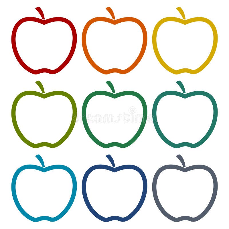 Apple icons set stock vector. Illustration of fruit - 102344827