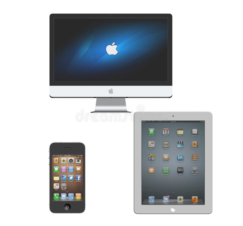 Apple iMac iPhone iPad editorial image. Image of highest - 34972275