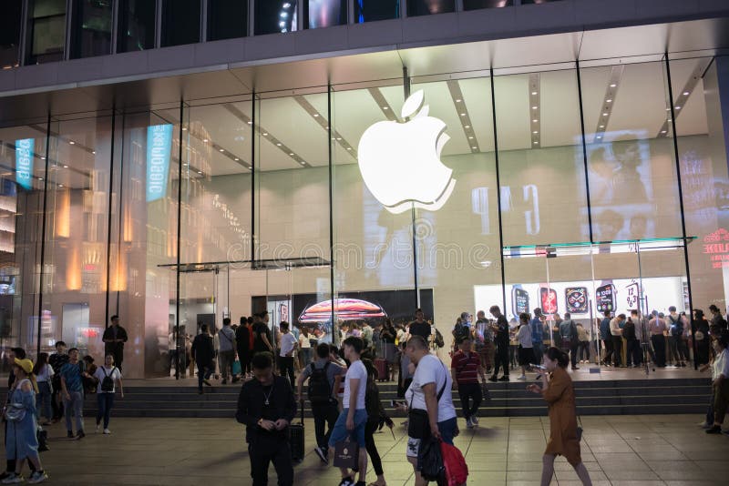 An Apple Inc. Store in Shanghai, China. Editorial Image - Image of city ...