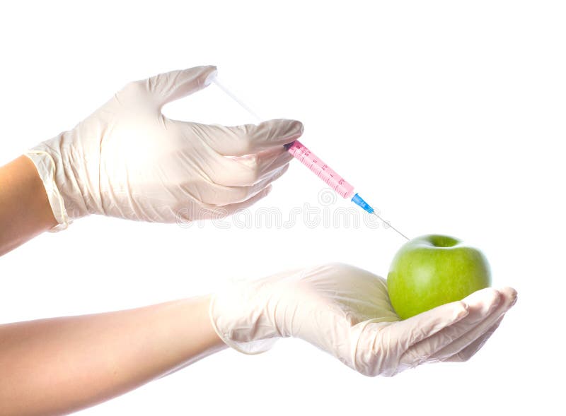 Apple and Injection. Isolated Stock Photo - Image of hypodermic ...