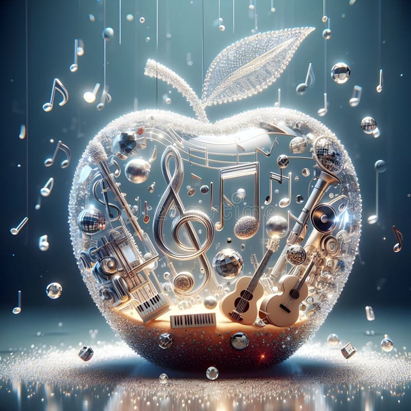 Apple Inside Musical Instruments Stock Illustration - Illustration of ...