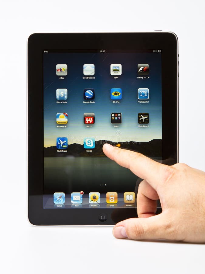 Apple ipad tablet PC editorial stock photo. Image of screen - 18671268