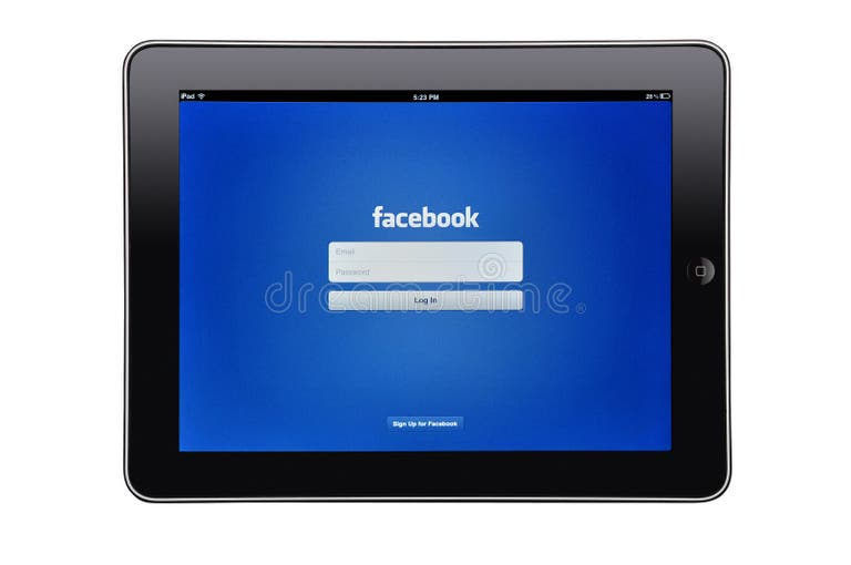 Apple IPad with Facebook App Editorial Stock Image - Image of computer ...