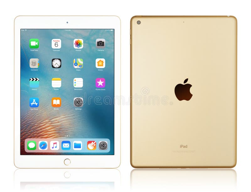 Apple-iPad Gold redaktionelles stockfoto. Bild von anwendung - 110528563
