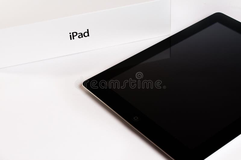 Apple iPad with retail box editorial image. Image of editorial - 27882315