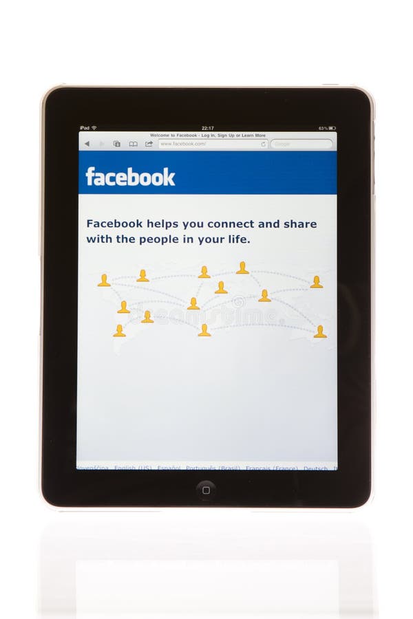 Apple Ipad Tablet PC with Facebook Editorial Stock Photo - Image of ...