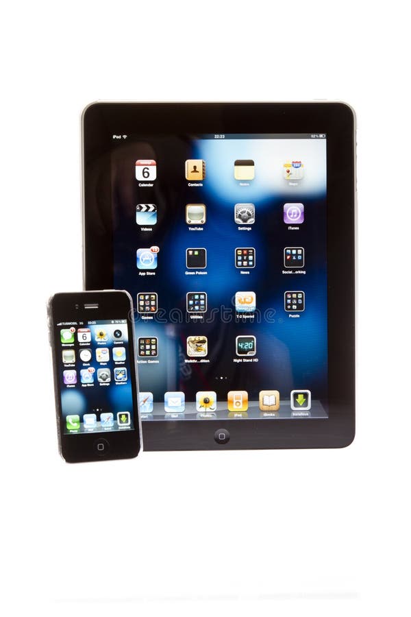 Apple Ipad Tablette PC Mit IPhone Redaktionelles Stockbild - Bild von ...