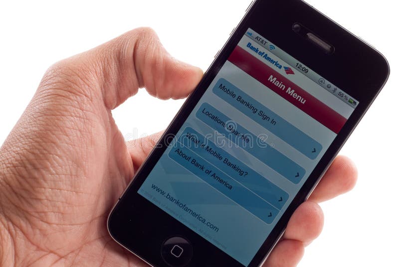 Apple IPhone 4 Banking Application Editorial Photography - Image of ...