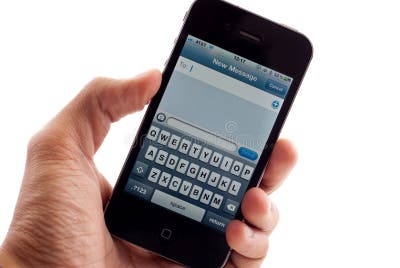 Apple IPhone 4 Text Message Screen Editorial Photo - Image of drag ...