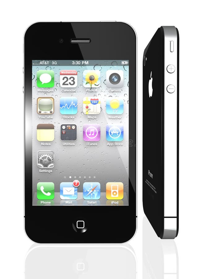 Apple IPhone 4S With Icons Inside Editorial Stock Image - Illustration ...