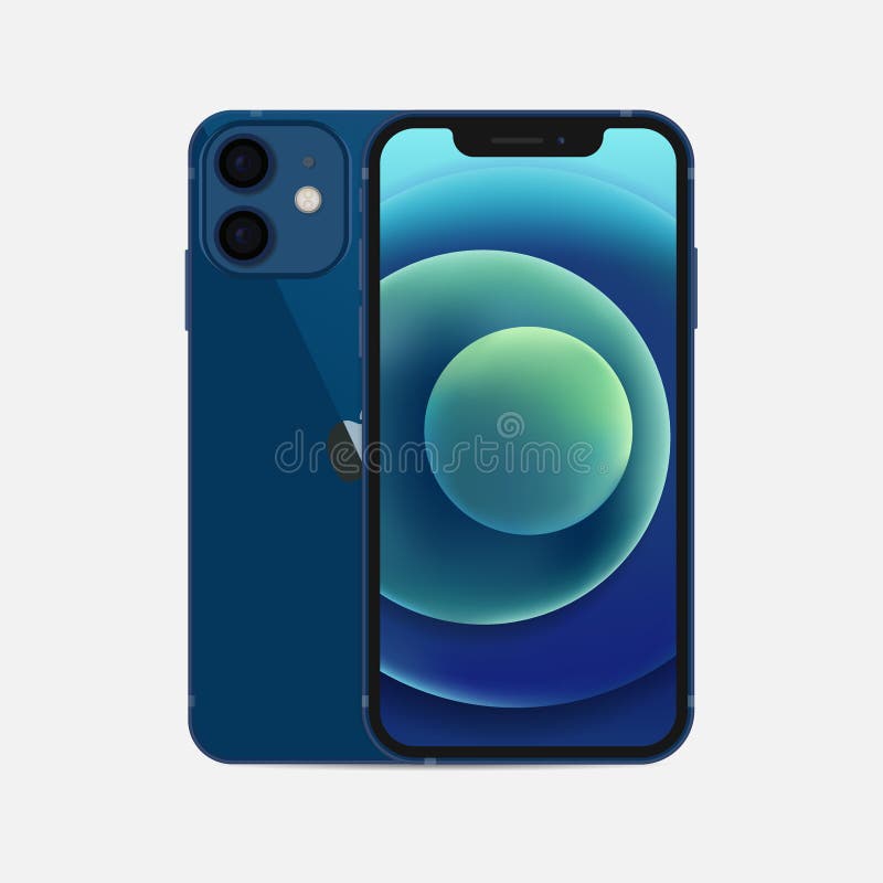 Apple IPhone 12 in Purple Color. Screen Smart Phone with IOS 14 and ...