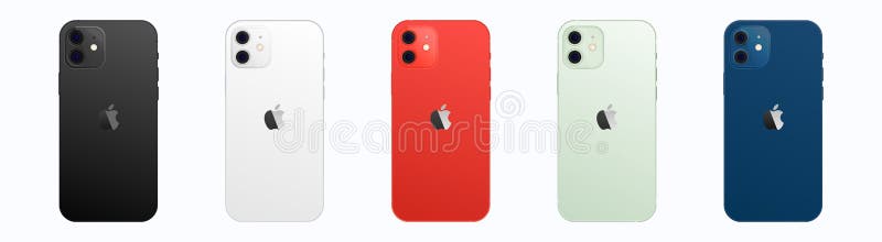 Apple IPhone 12 in Colors. Iphone Mockup Set. the Back of the Phone ...