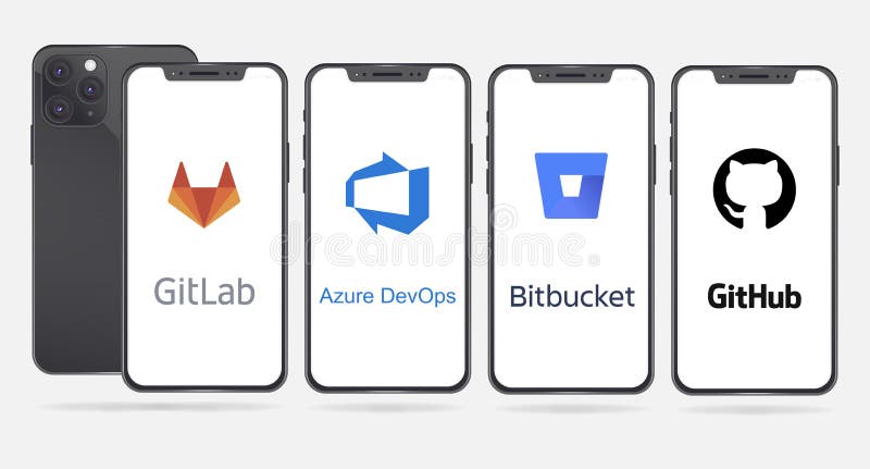 Apple Iphone With A Popular Devops Infrastructure Tool Application Gitlab Azure Devops