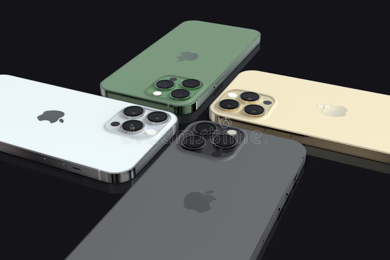 Apple IPhone 13 Pro Max Gold, Front and Back Sides Comparison Editorial ...