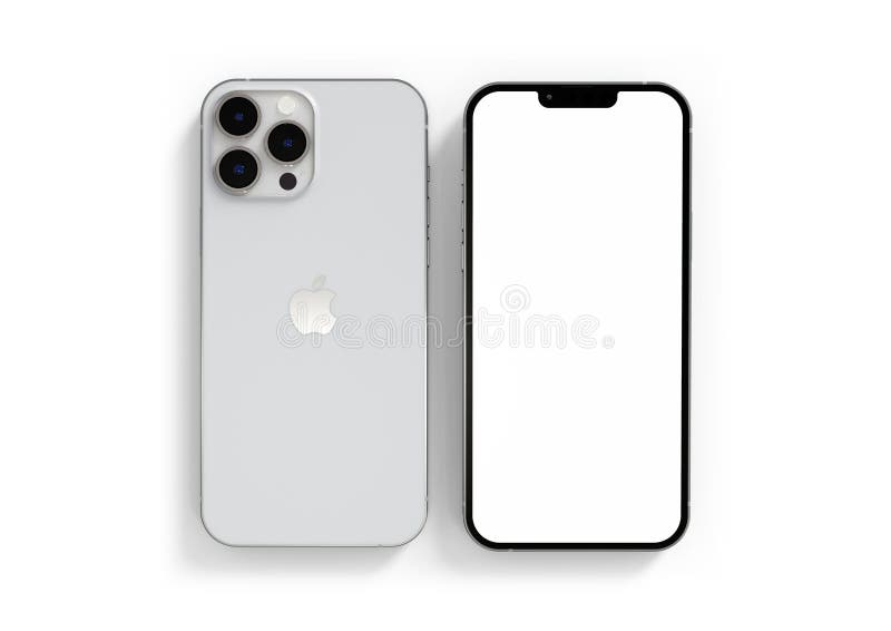 Apple IPhone 13 Pro Max Silver, Front-back Comparison Editorial Photo ...