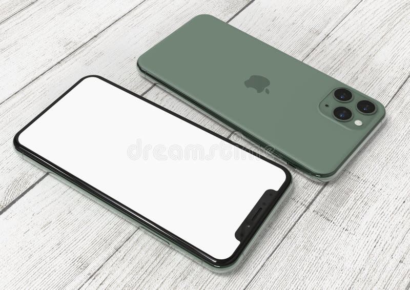Apple IPhone 11 Pro Midnight Green, Front and Back Sides Editorial ...