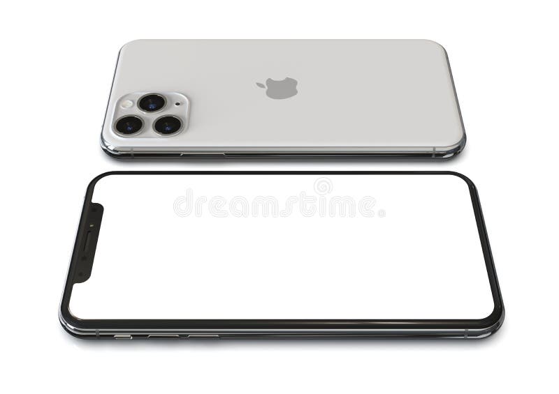 Apple IPhone 11 Pro Silver, 2019, Both Sides, Lateral Editorial Image ...
