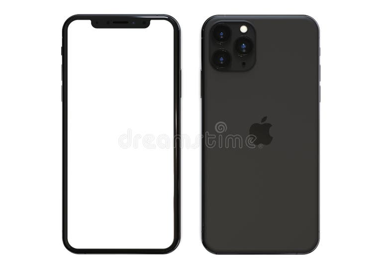 Apple IPhone 11 Pro Space Grey, 2019, Both Sides, Frontal Editorial ...