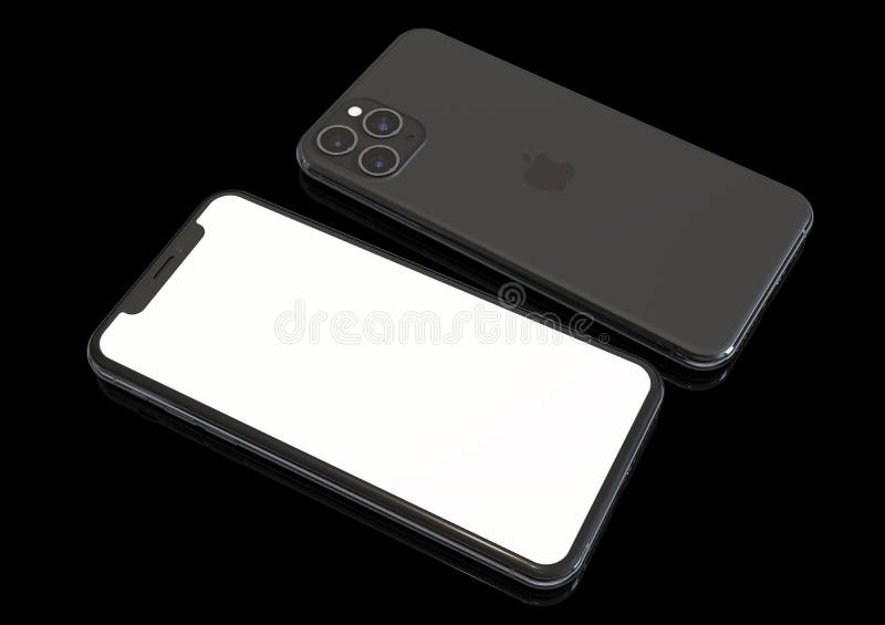 Apple IPhone 11 Pro Space Grey, 2019, Front & Back Editorial Stock ...