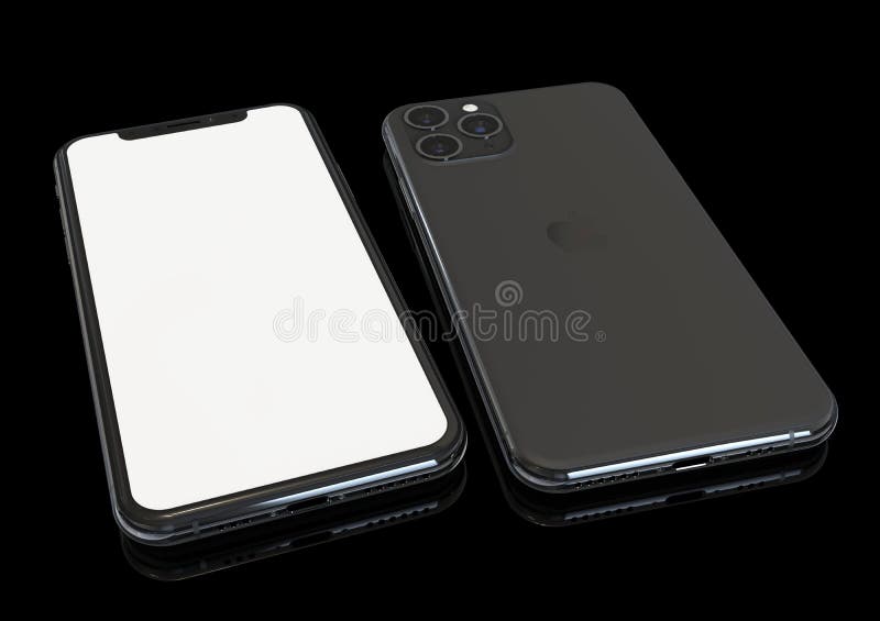 Apple IPhone 11 Pro Space Grey, 2019, Front & Back Editorial Stock ...