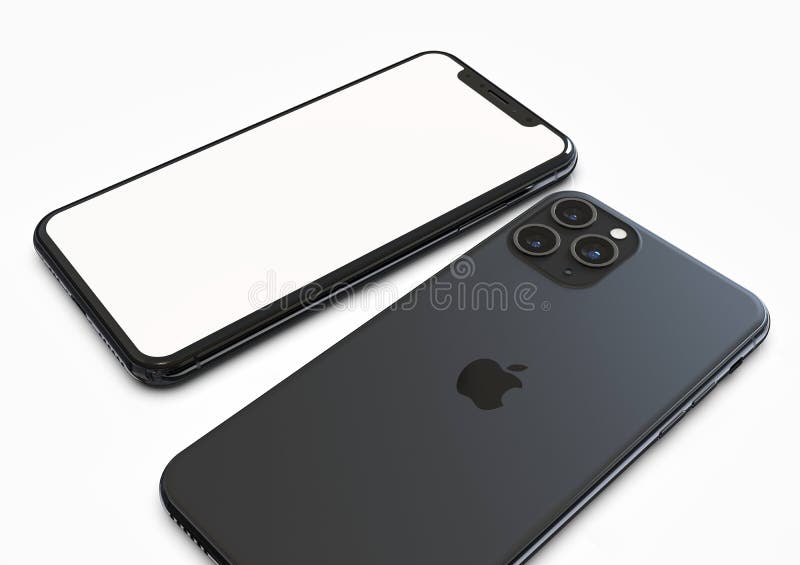 Apple IPhone 11 Pro Space Grey, 2019, Front & Back Editorial Stock ...