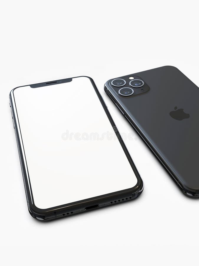 Apple IPhone 11 Pro Space Grey, 2019, Front & Back, Vertical Editorial ...